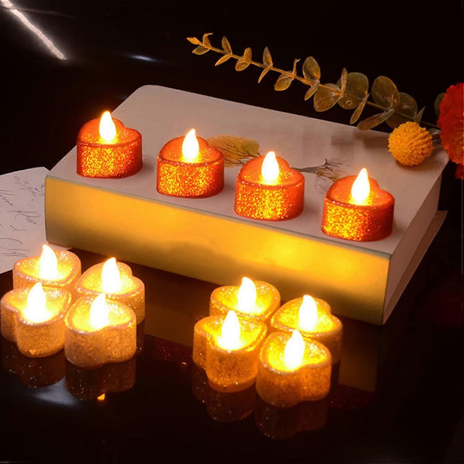 12 Pack Battery Operated Tea Light Candles Flickering Flameless LED ...
