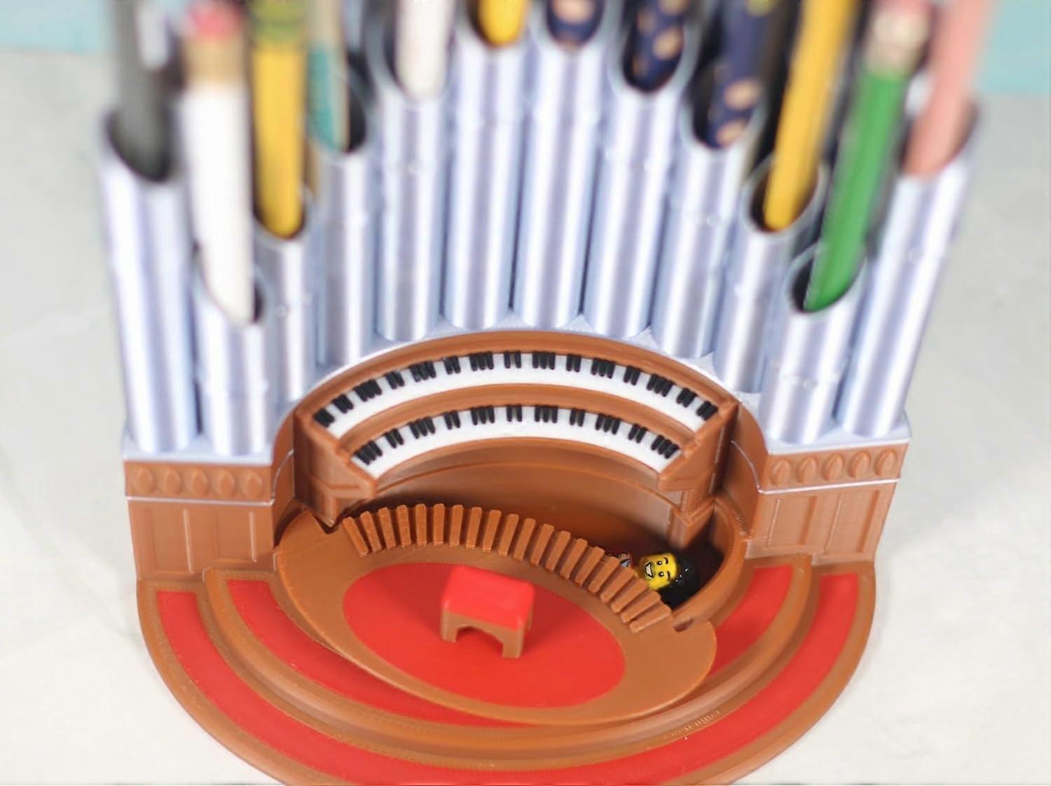 Pipe Organ Pen Pencil Holder, Resin Music Pipe Organ Pen Container ...