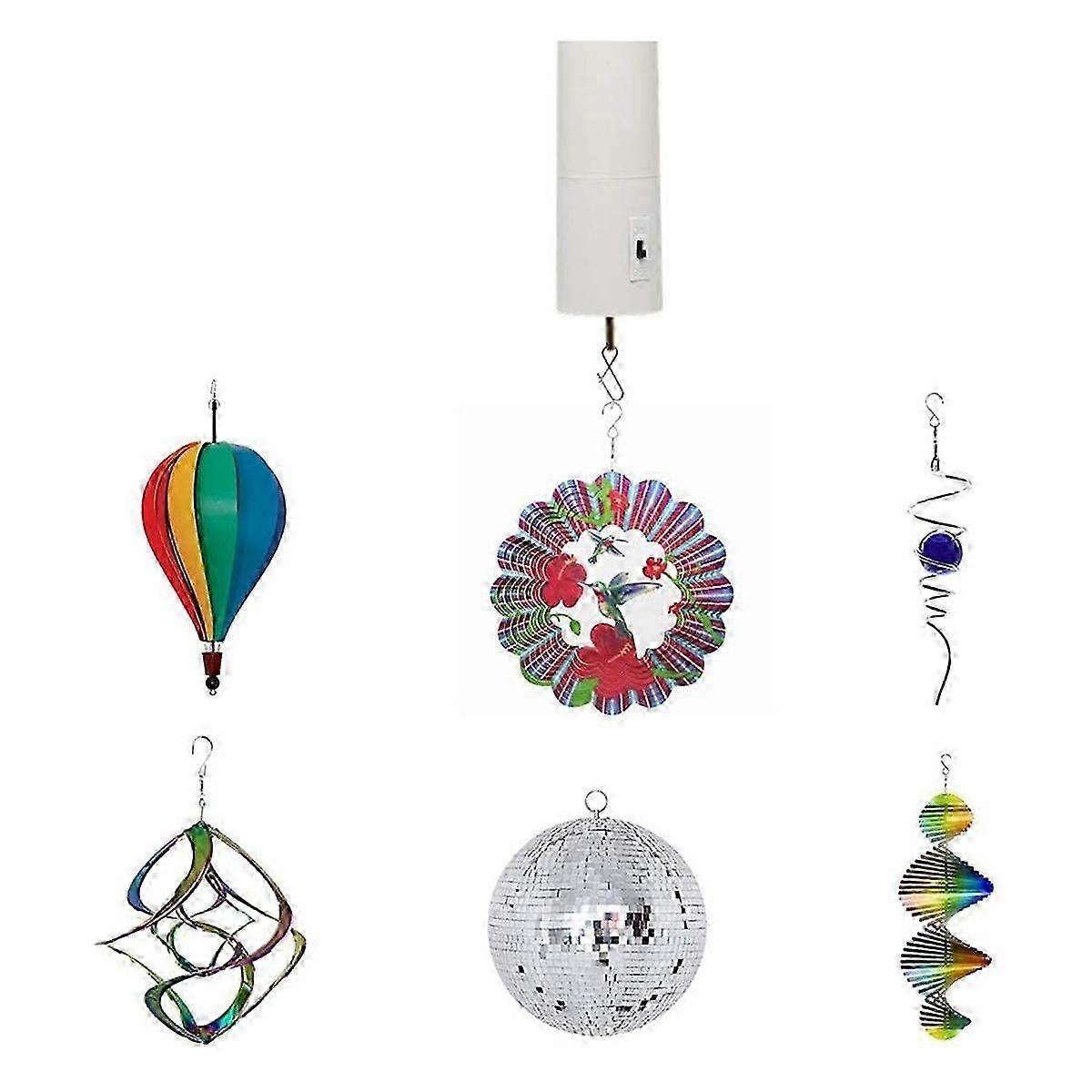 Wind Spinner Motor Battery Operated For Hanging Display Yard White Wind ...