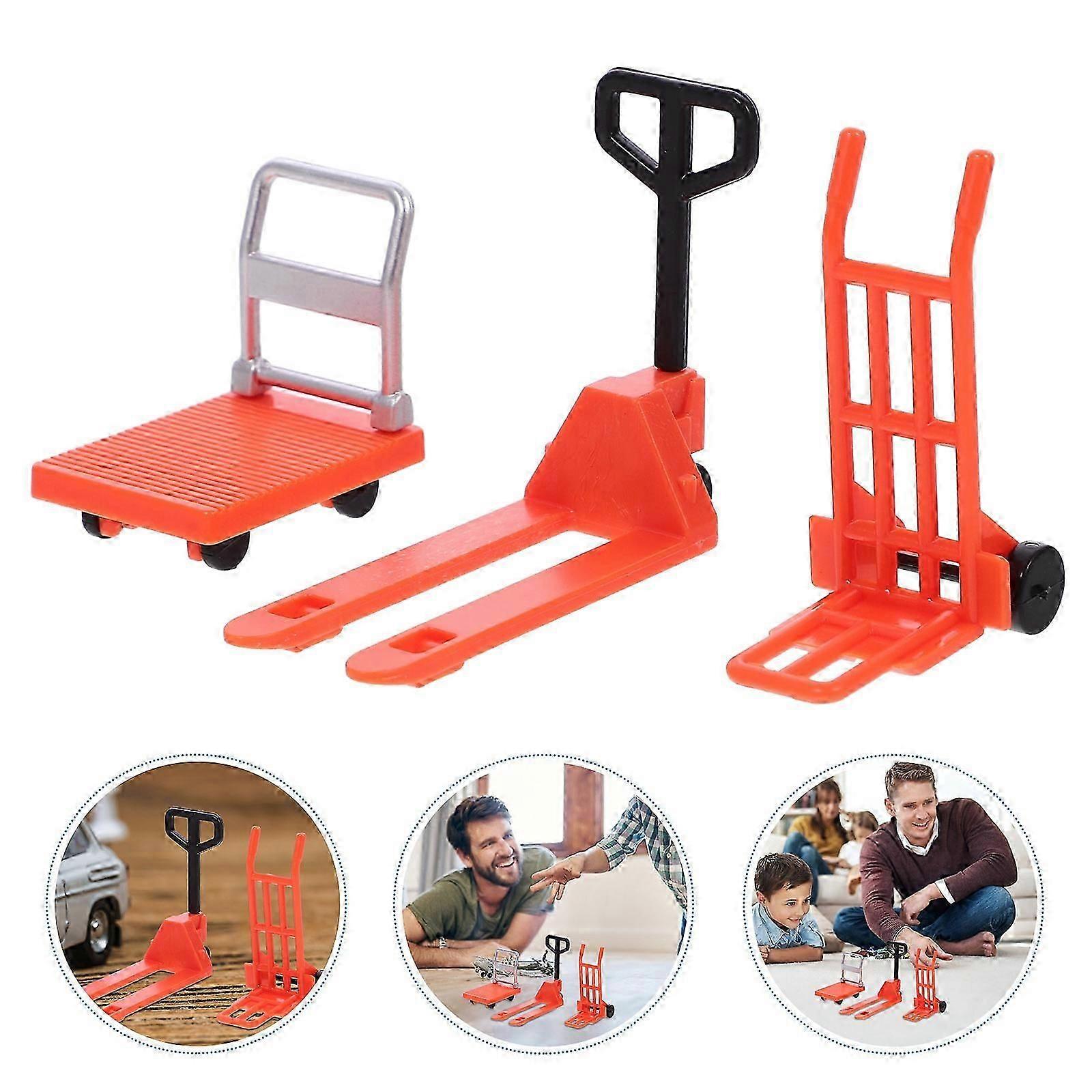 1 Set of Miniature Hand Trolley Miniature Forklift Miniature Platform ...