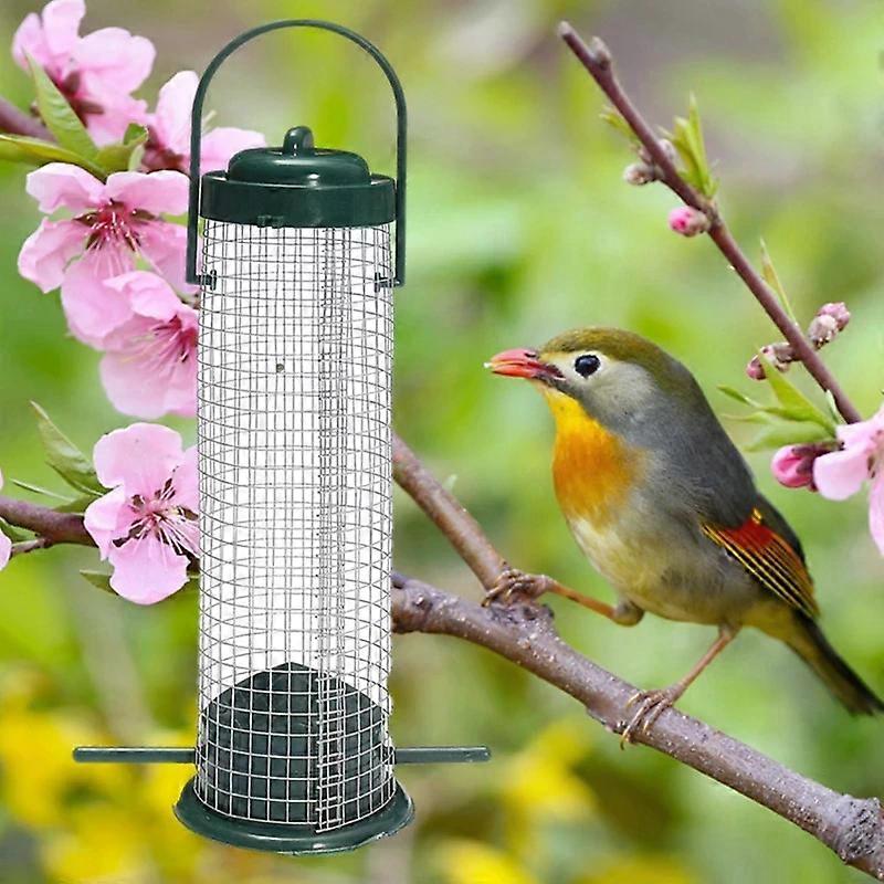 Green Outdoor Hanging Bird Feeder Plastic Wild Bird Peanut Seed Nut ...