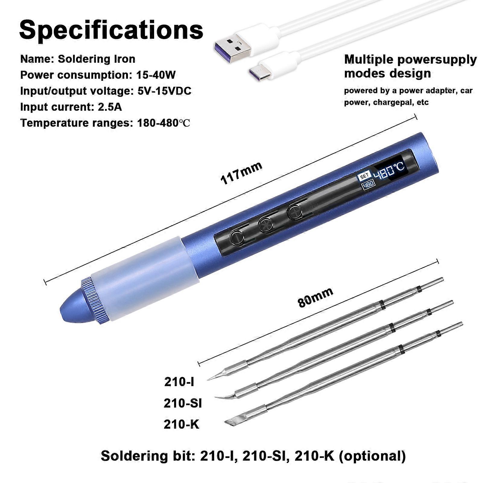 Smart soldering iron with temperature setting and calibration functions ...