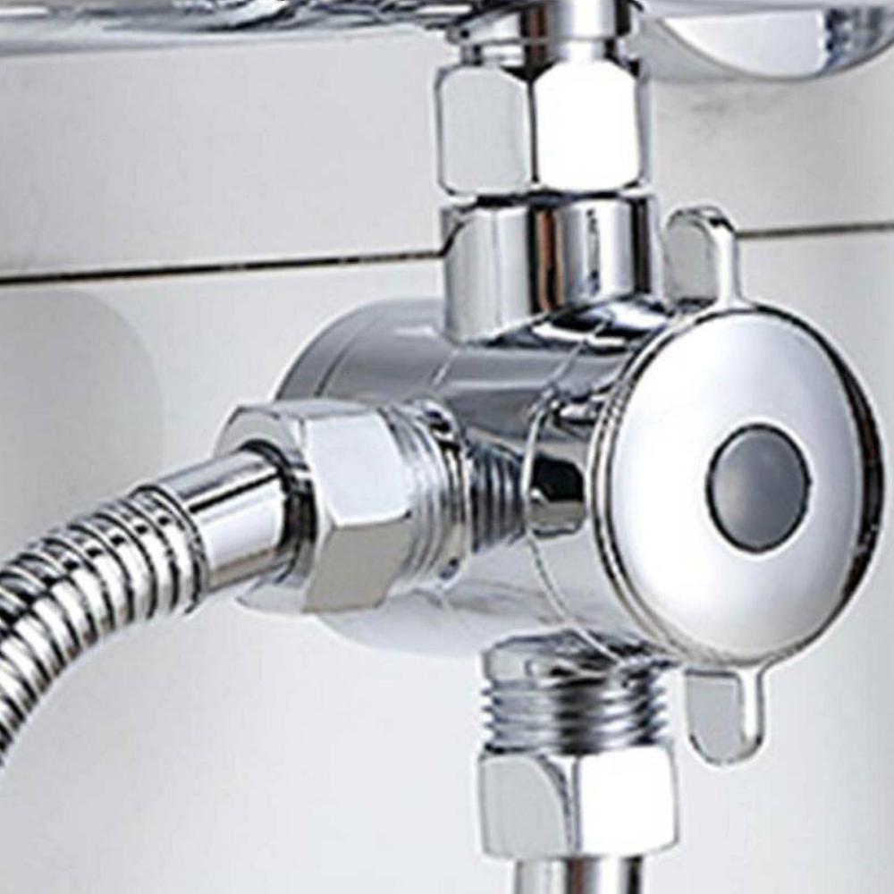3 Way T-adapter Bath Shower Mixer Diverter Valve Splitter Connector ...