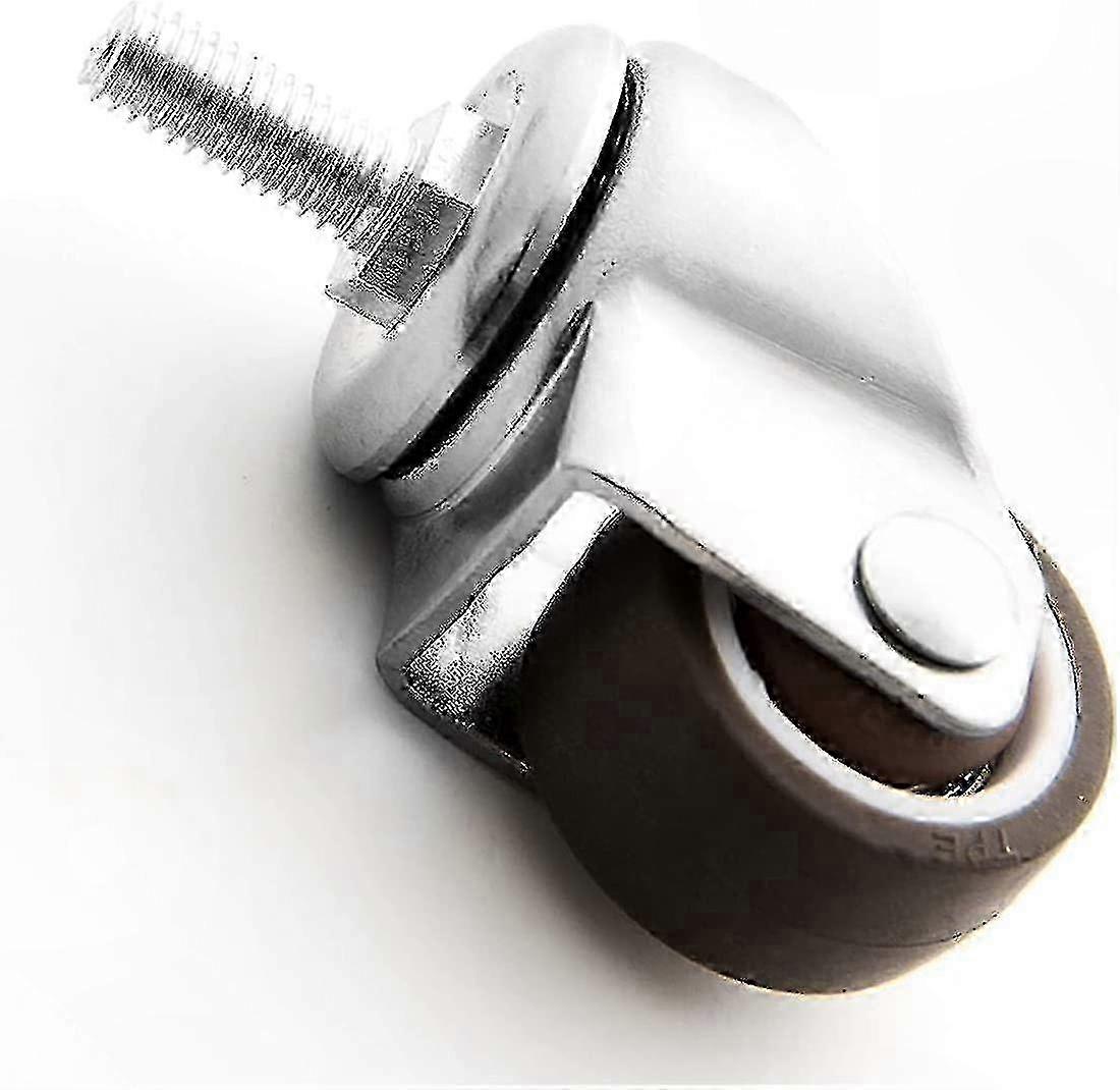 4-Pack TPE Threaded Swivel Wheels, 25mm Soft Rubber Casters with M6 X ...