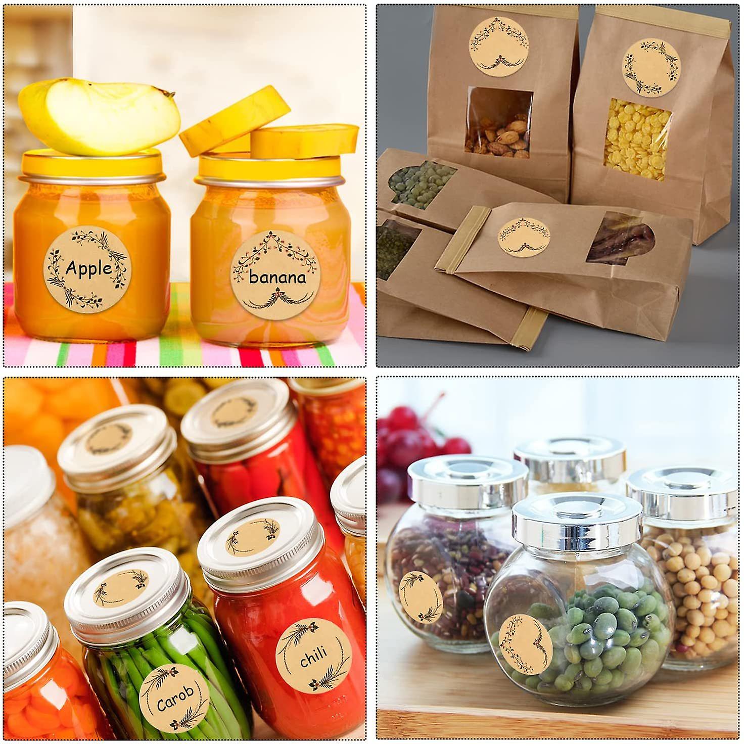 500 Kraft Paper Stickers, 5cm Self-adhesive Labels, Self-adhesive Label ...