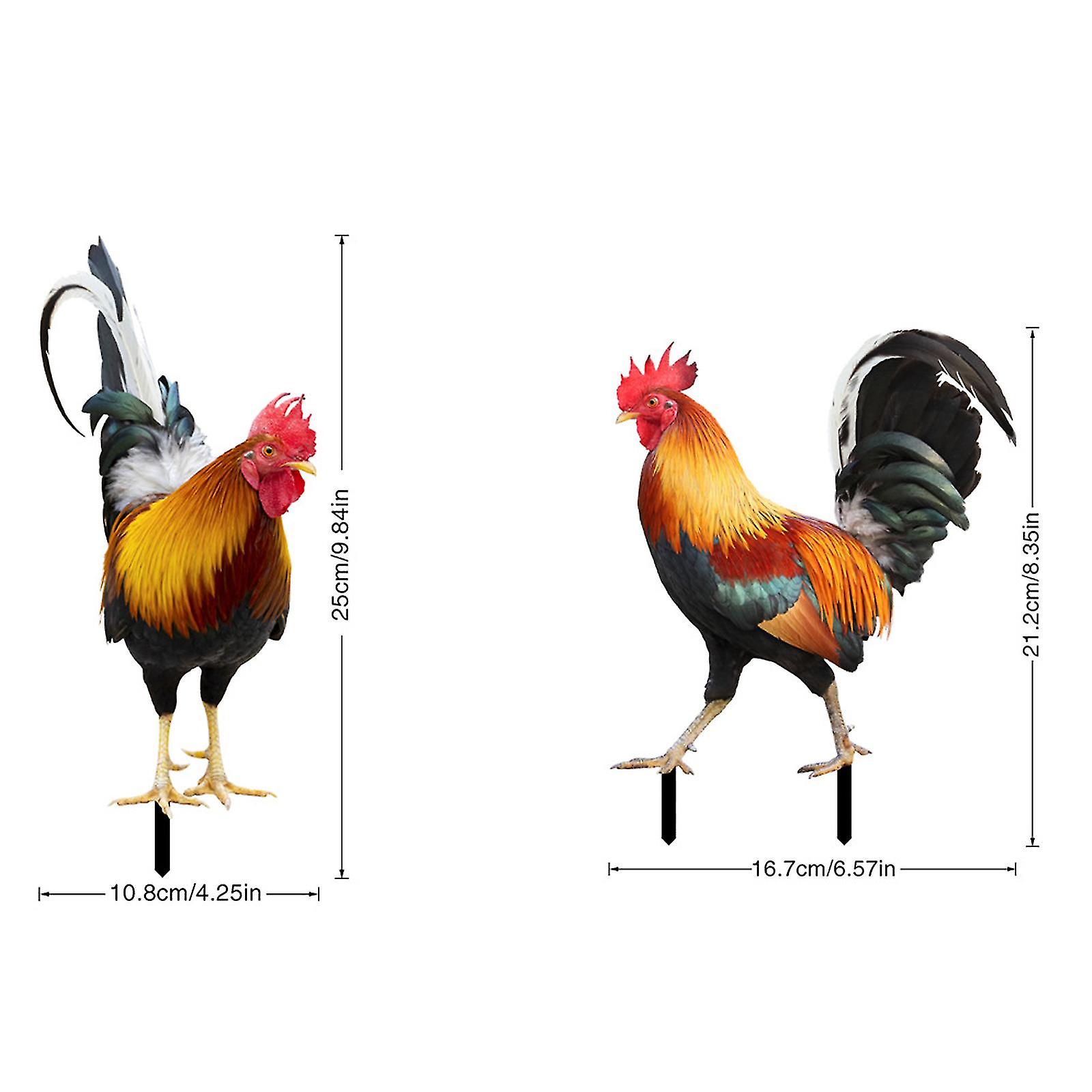 Large Metal Chicken Hen Cockerel Rooster Garden Ornament | Fruugo UK