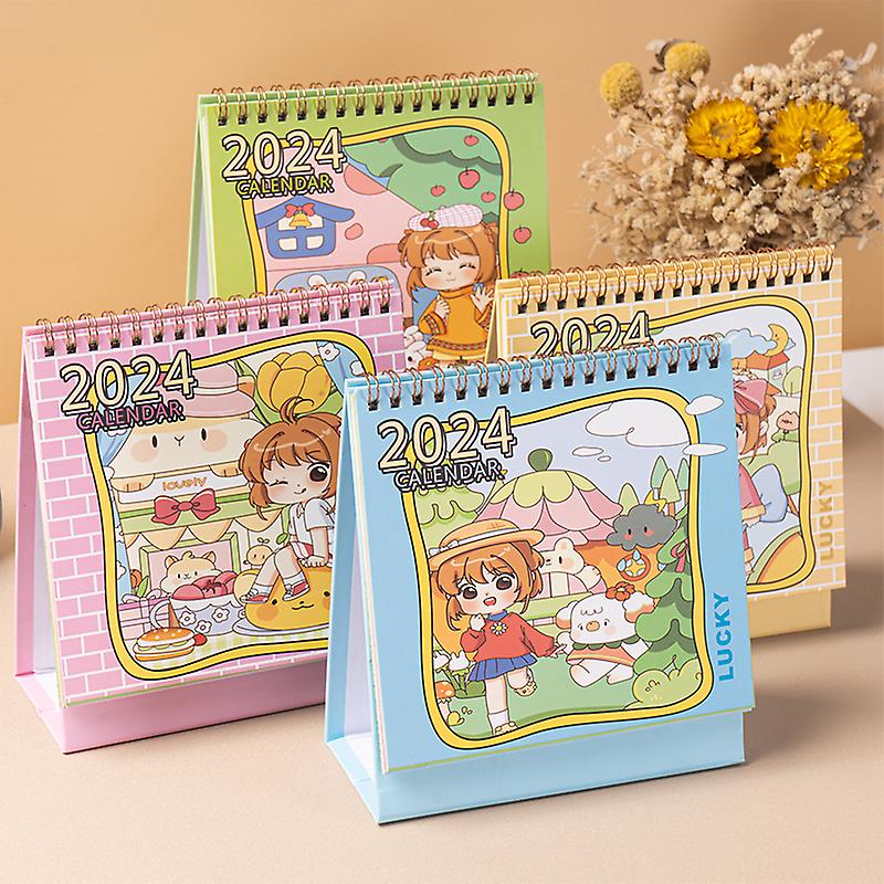 Cartoon Creative Desk Calendar Desktop Cute Girl Almanac Countdown ...