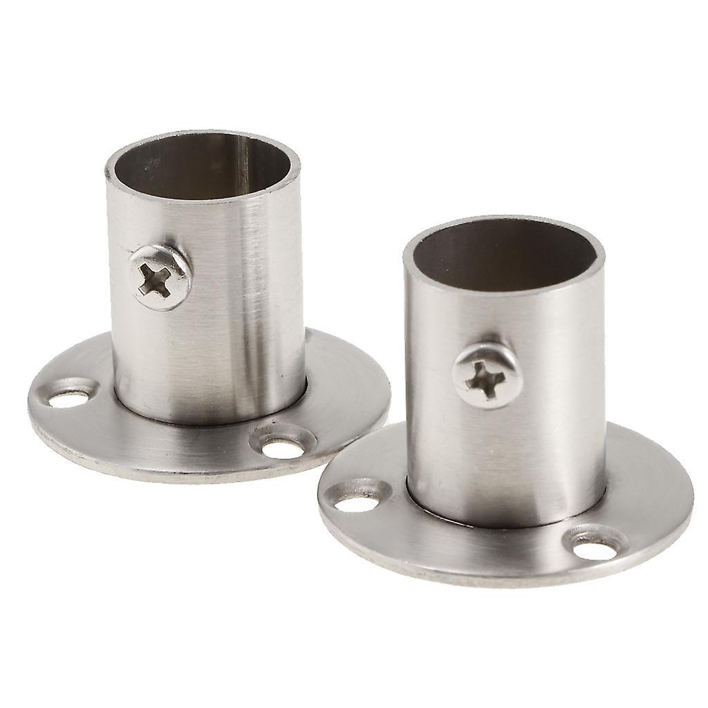 Chrome Tube Pipe Rotating Wardrobe Clothes Garment Rail End Socket 42 x ...