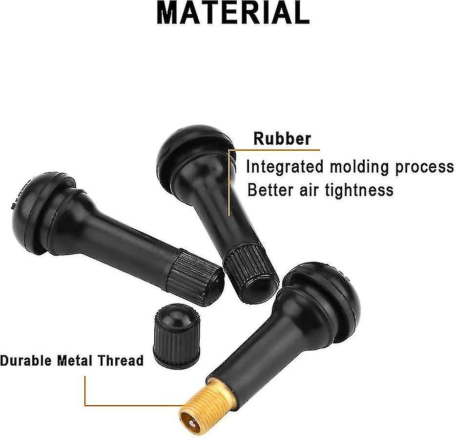Pack Of 10 Rubber Valves Tr413, Tire Valve Black Car Rubber Valve Tire ...