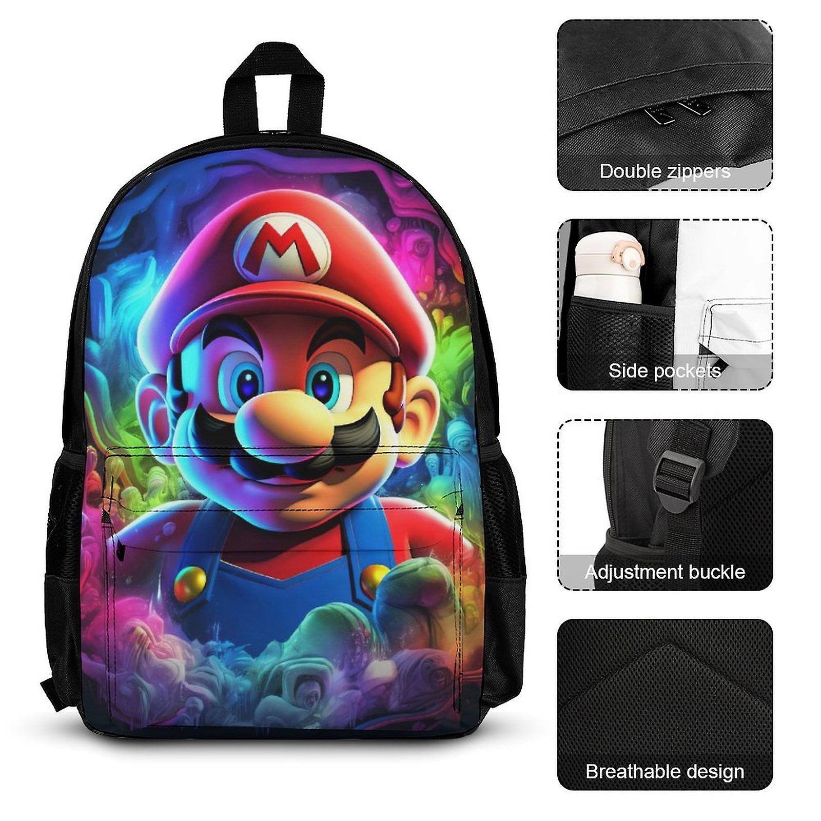 Super Mario Backpack Set, Backpack with Lunch Box And Pencil Case 3pcs ...