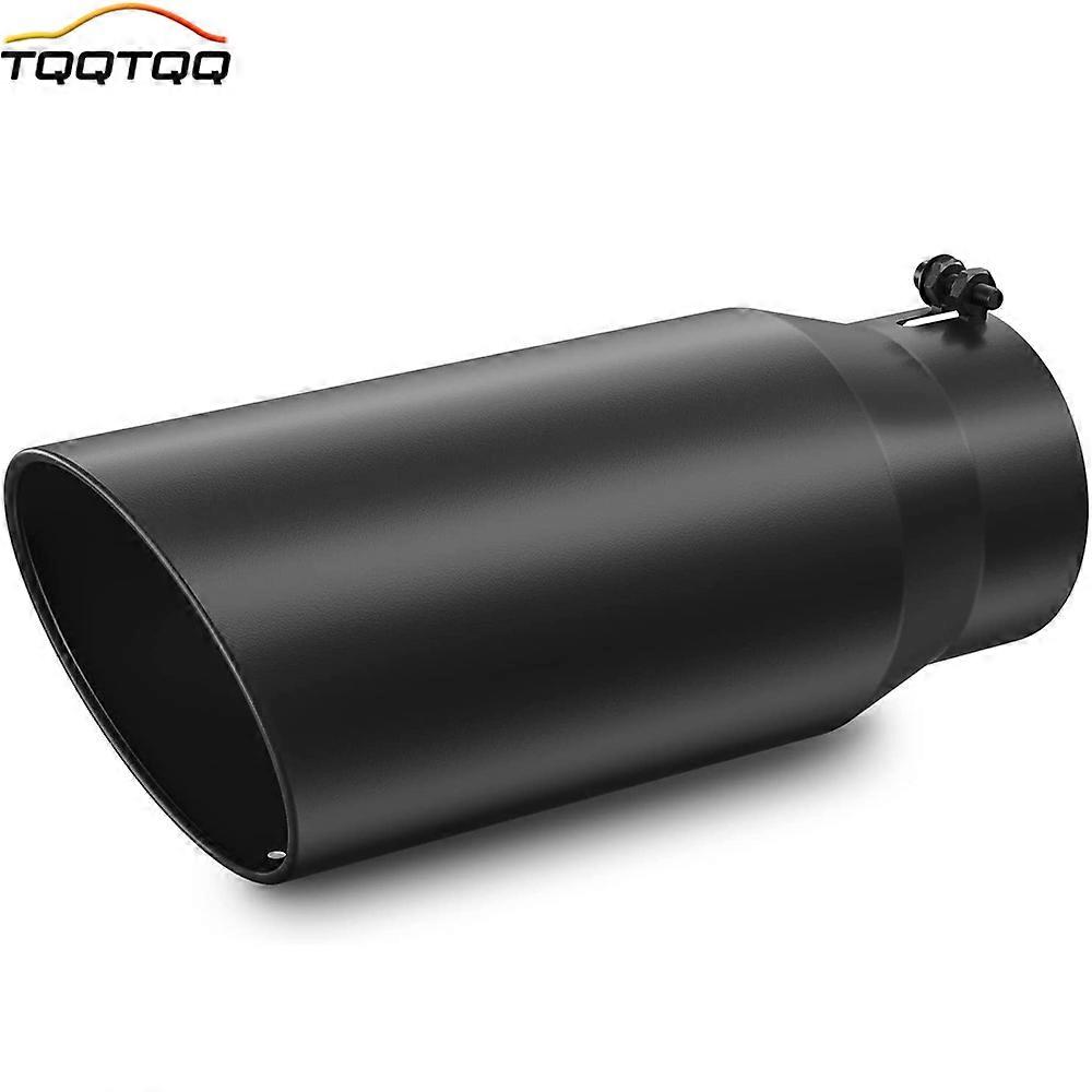 4 Inch/10.16cm Inlet Black Exhaust Tip, 4" Inlet 5" Outlet 12" Long ...