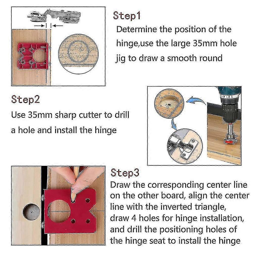 35mm Hinge Jig Drill Guide Sets Door Hinge Drill Hole Cutter Concealed ...