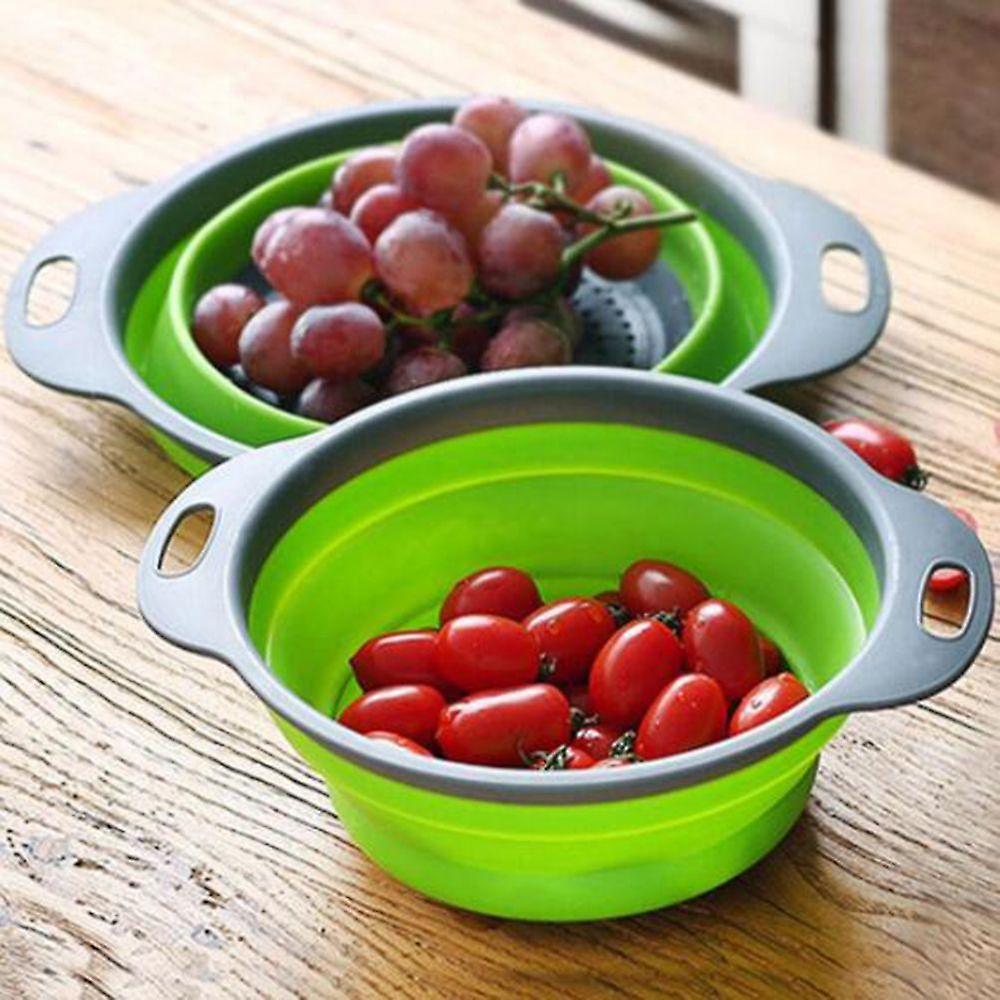 1st stor silikon vikning durkslag skål vikbar fruktkorg sil utomhus ...