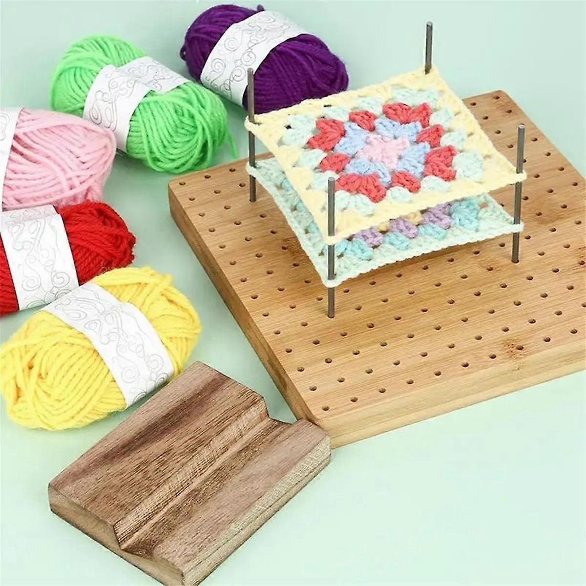 Wood Crochet Blocking Board Kit with Stainless Steel Rod Pins for ...