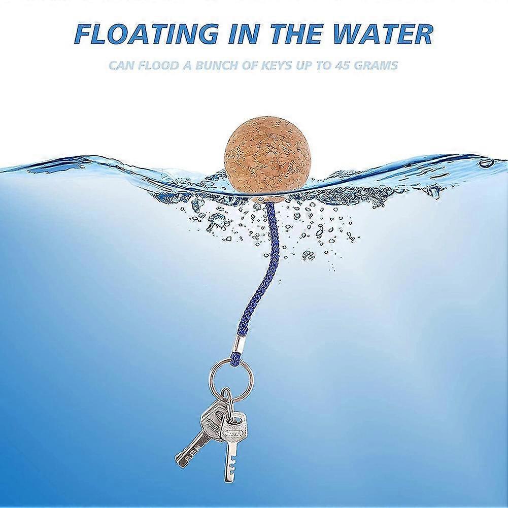 4pcs Floating Cork Ball Keyrings,50mm Key Float Water Sport Accessories ...