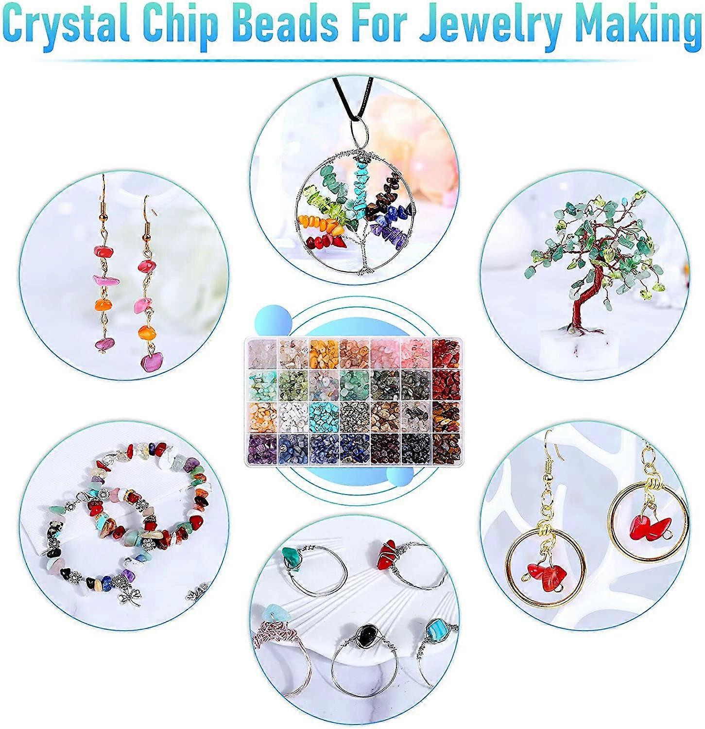 1400pcs crystal jewelry making kit real stone28colors Irregular Stone ...