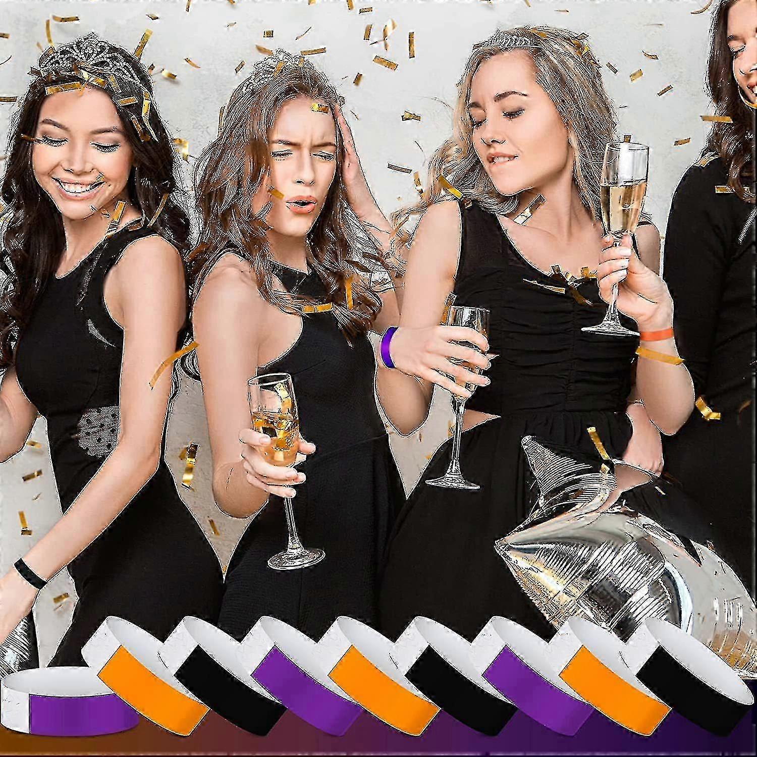 600 Counts Paper Wristbands Neon Wrist Bands Waterproof Hand Bands For ...