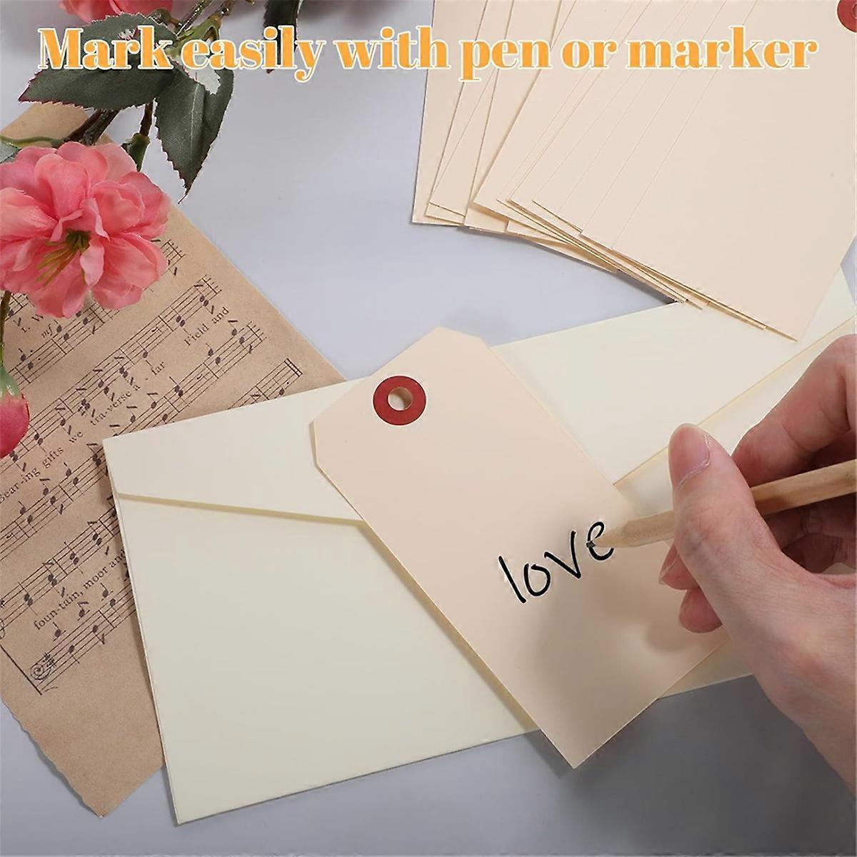 400 Pcs Wire Tags Blank Shipping Tags with Wire Manila Tags Label ...