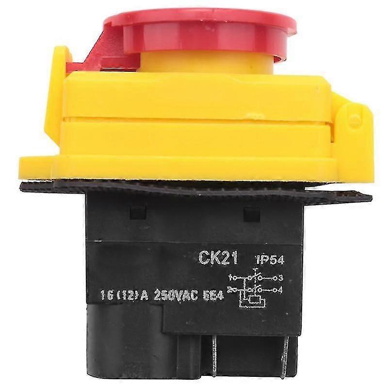 250v 16a Ip54 Stop Switch No Volt Release Switch With Emergency Stop ...