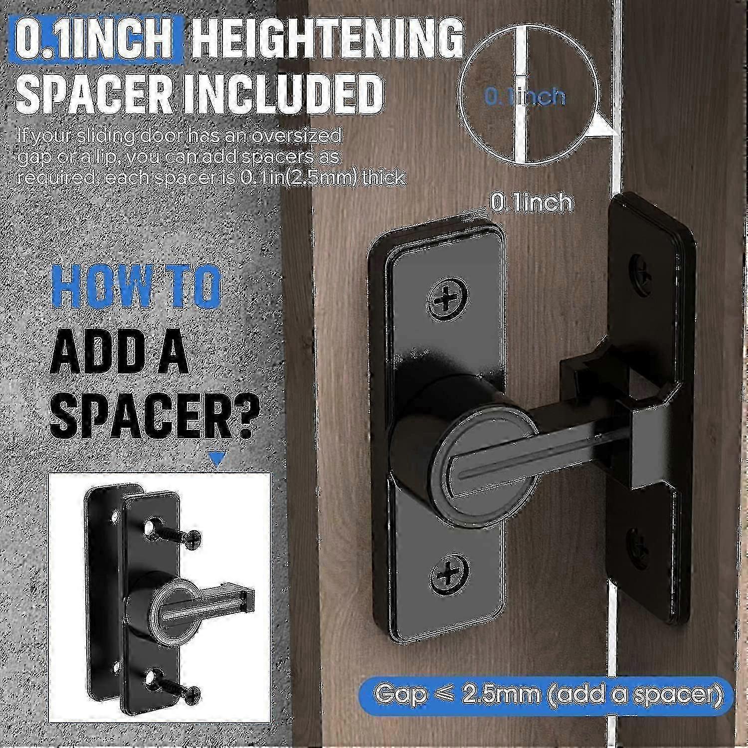 Sliding Barn Door Lock Hardware, 90 Degree Heavy Duty Gate Latches Flip Latch Safety Door Bolt ...