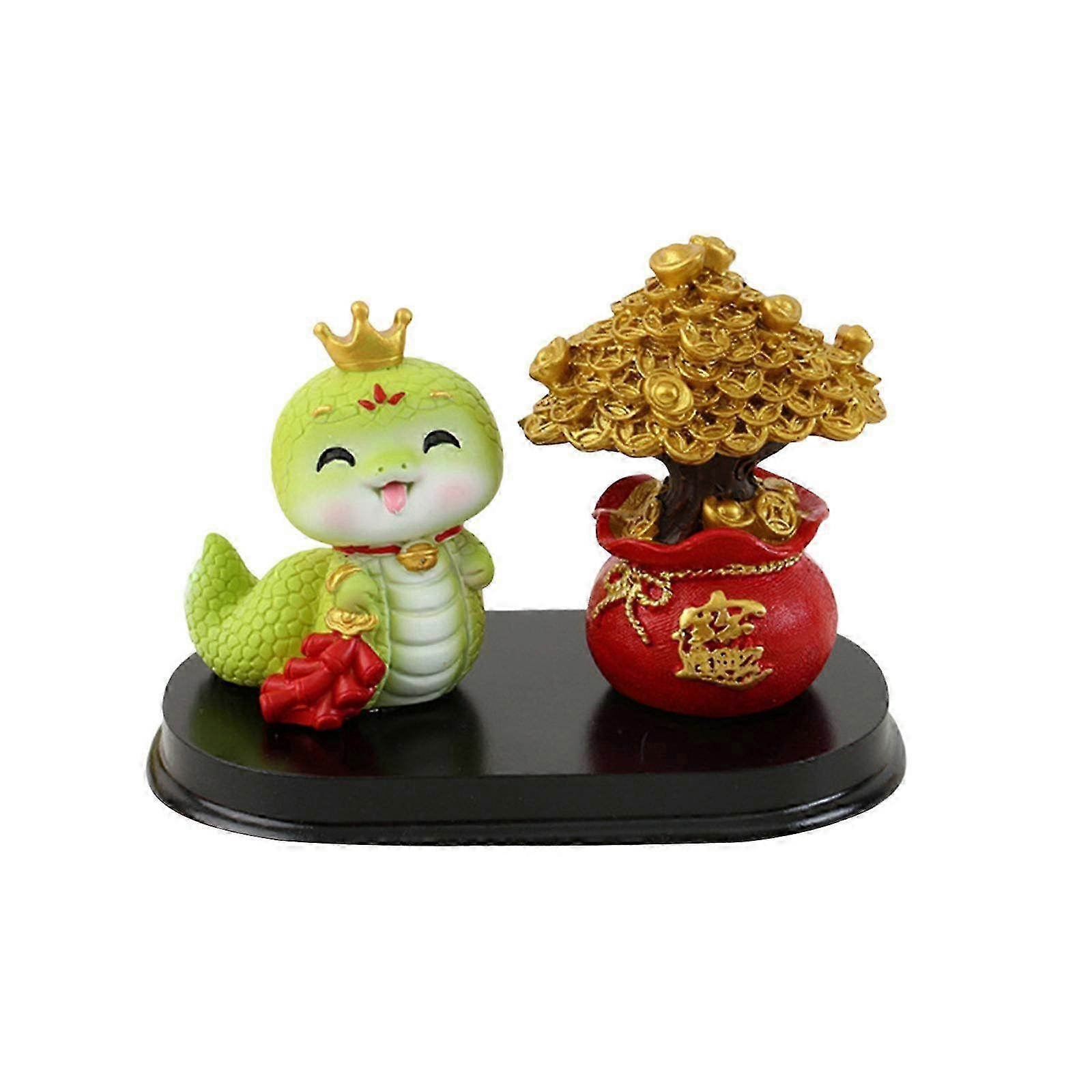 Lucky Tree and Snake Statue Ornament Housewarming Gift Handmade Chinese ...