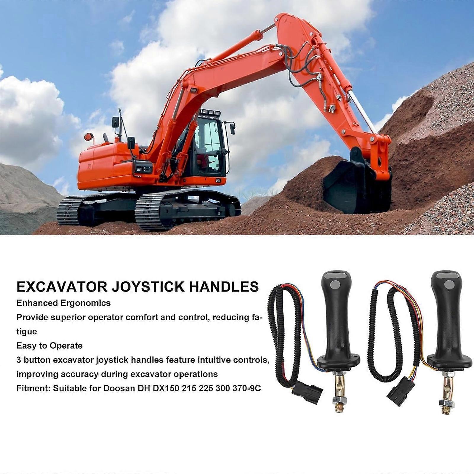 Ergonomic Excavator Control Handles Aluminum Joystick With 3 Buttons ...