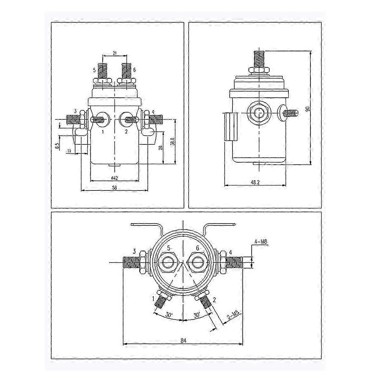 12V 300A Car Electric Winch Relay 4255-6P High Current Solenoid Switch ...