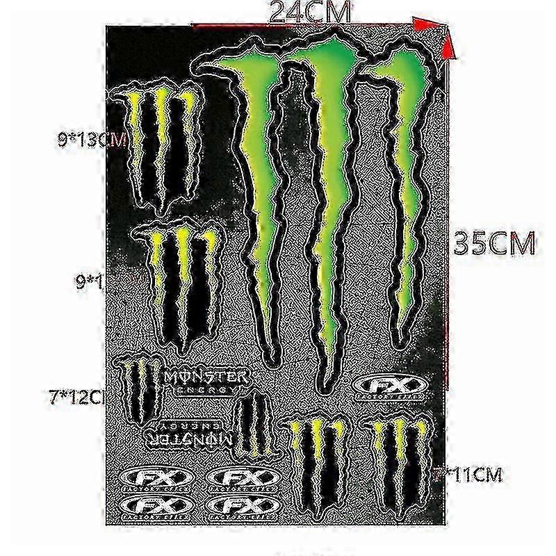 Racing Car Motorcycle Monster Energy Stickers Helmet Decals For Yamaha ...