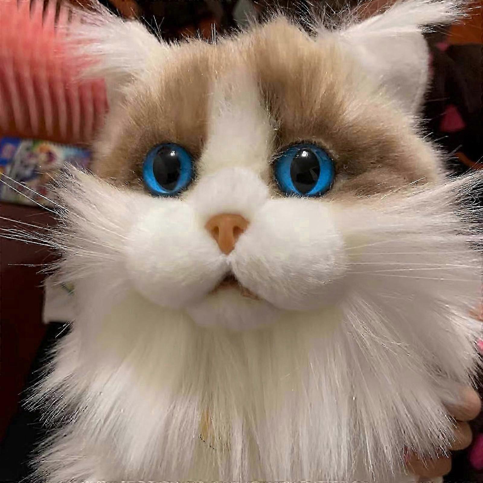 Realistic Ragdoll Cat Stuffed Animal Cat Doll for Cat Lovers Kids Girls ...