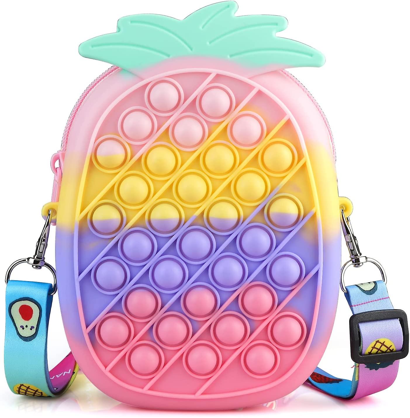 Pop Shoulder Bag Purse Fidget Sensory Toys, Colorful Pineapple ...