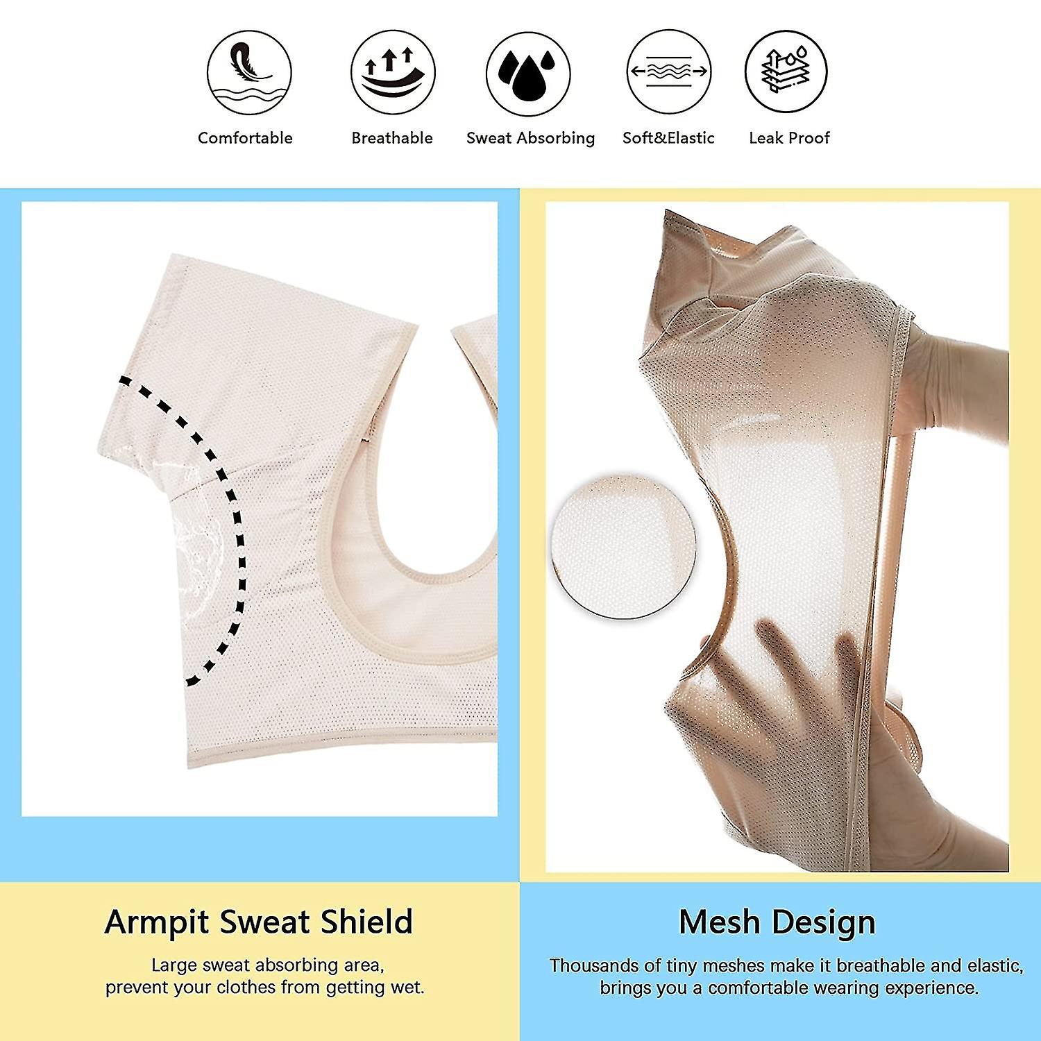 Underarm Sweat Vest, Breathable Sweat Guard Underwear Vest,washable ...