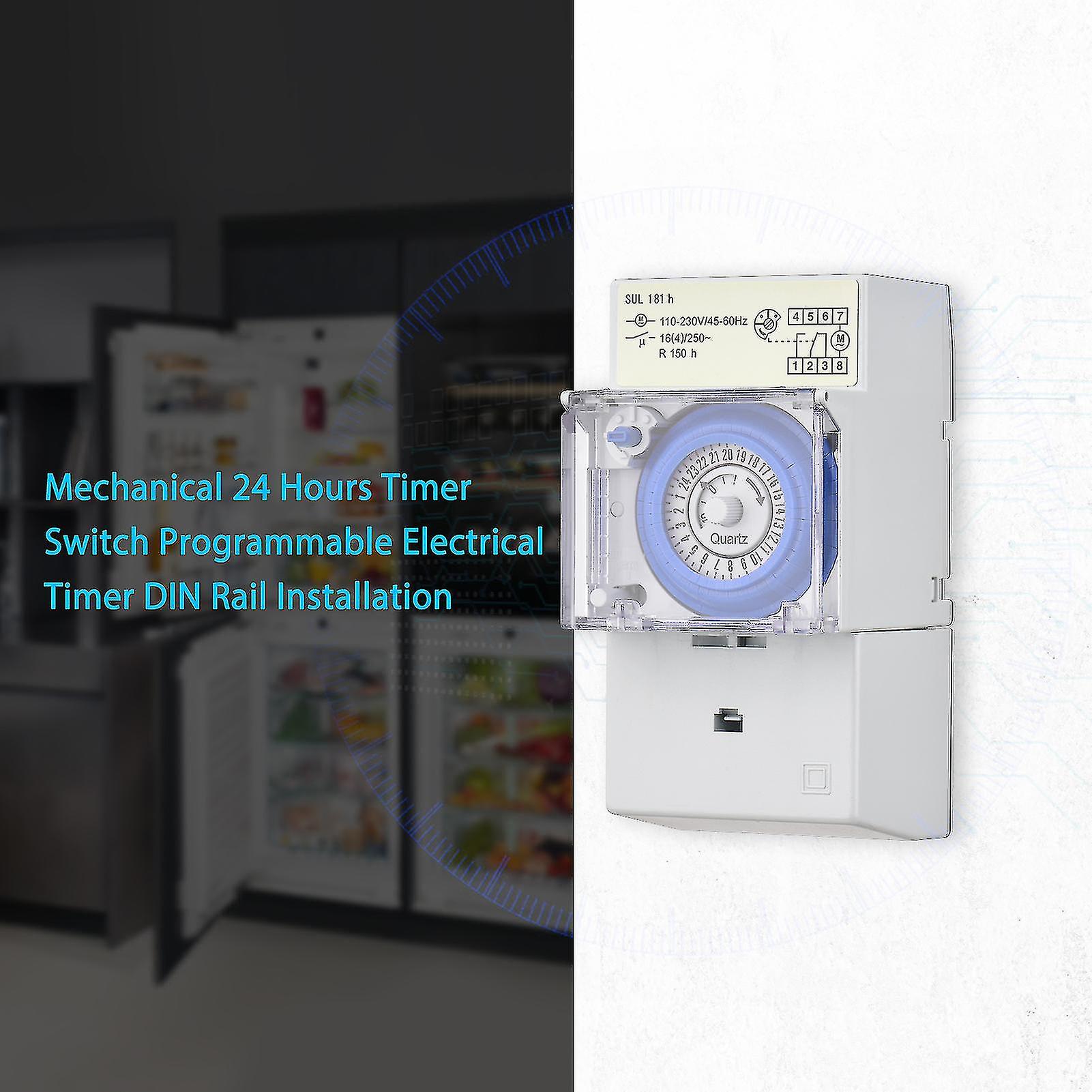 Mechanical 24 Hours Timer Switch Ac 220-240v 15 Minutes Interval 96 ...