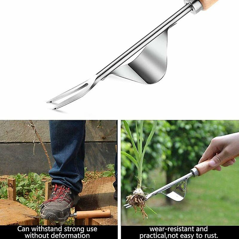 Manual weeding tool, stainless steel, anti-bend with smooth natural ...