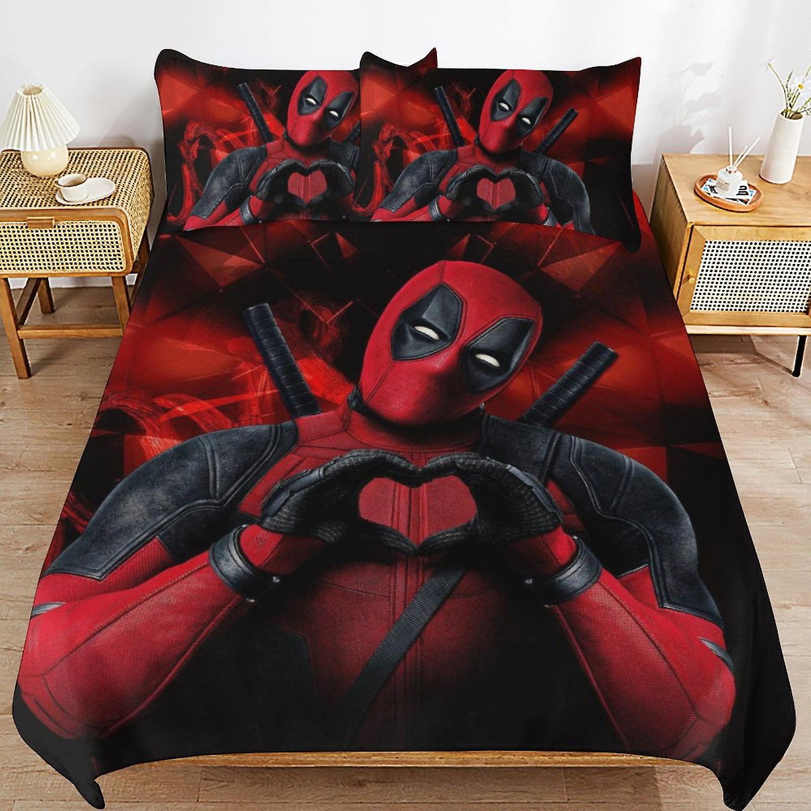 Deadpool Bedding Sets Cute Bed Cover Anime Cartoon 3D Printed ...