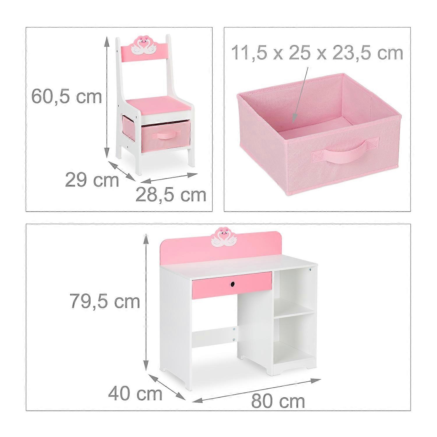 Skrivbord och stol för barn Swan | Fruugo UK