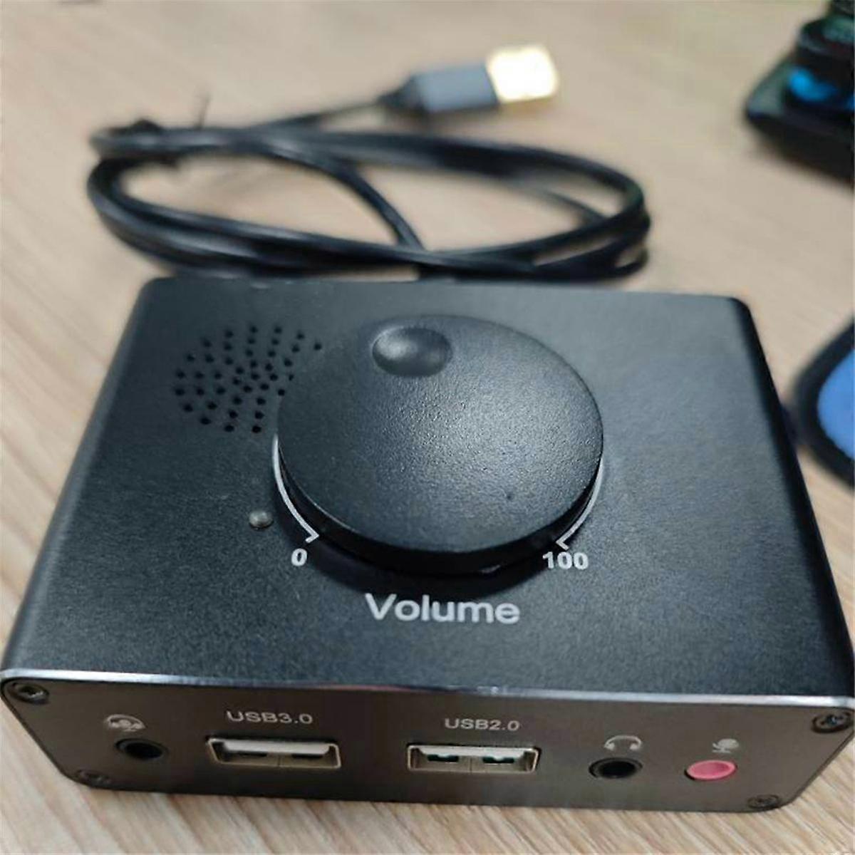 USB External Sound Card 3 Ports USB 2.0 to 3.5mm Sound Card with Volume ...