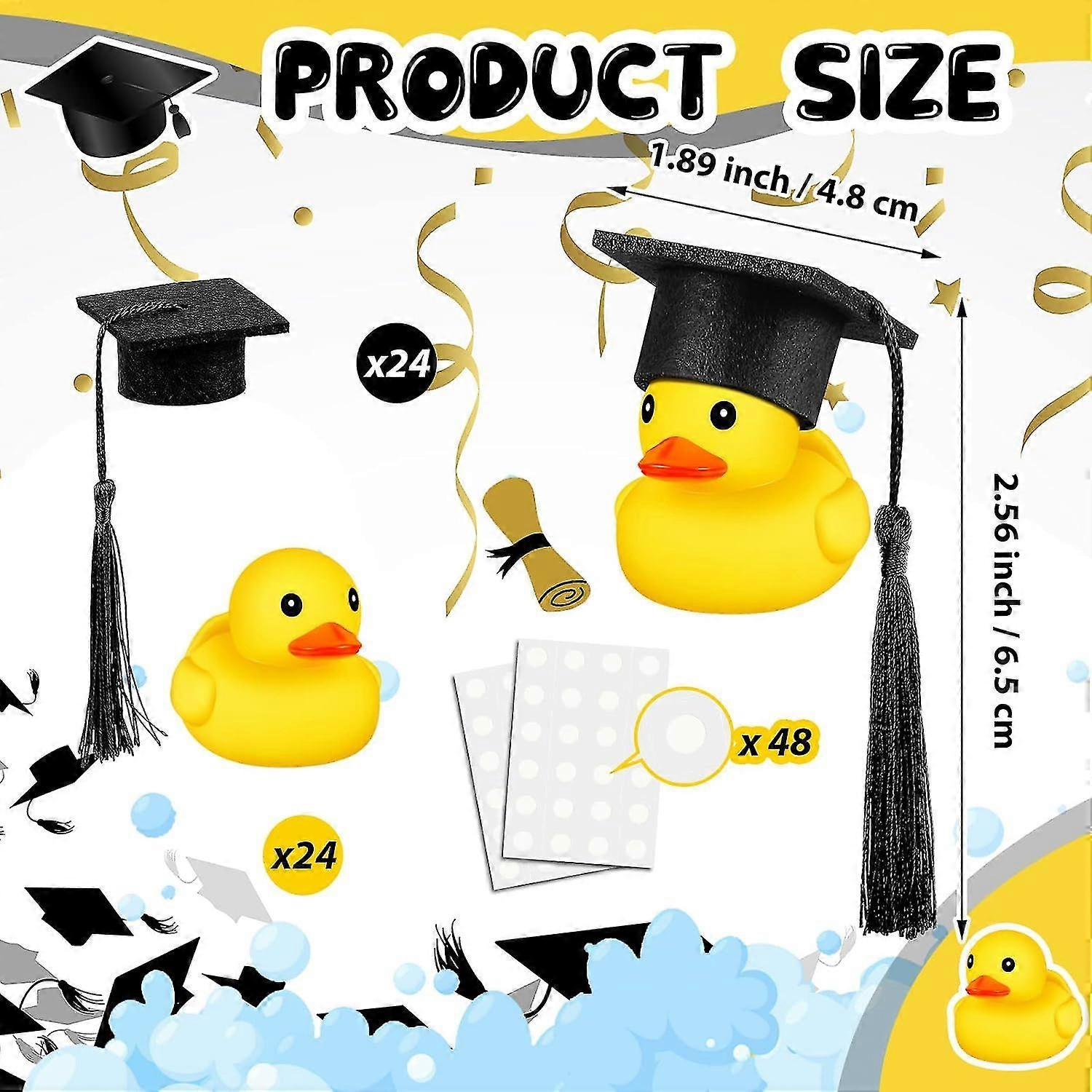 24pcs Graduation Rubber Ducks With Grad Cap, 2024 Diploma Grad Rubber ...
