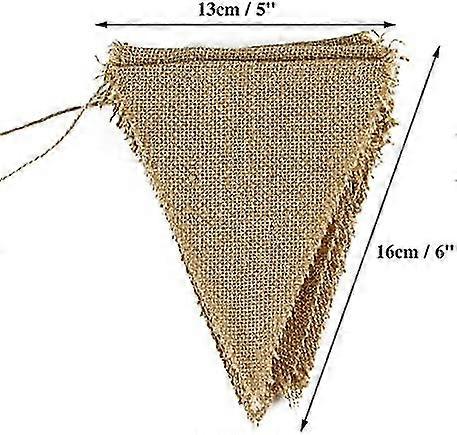 11 Meters Burlap Banner, Pennant Garland, 48 Pcs Jute Pennant Garland ...