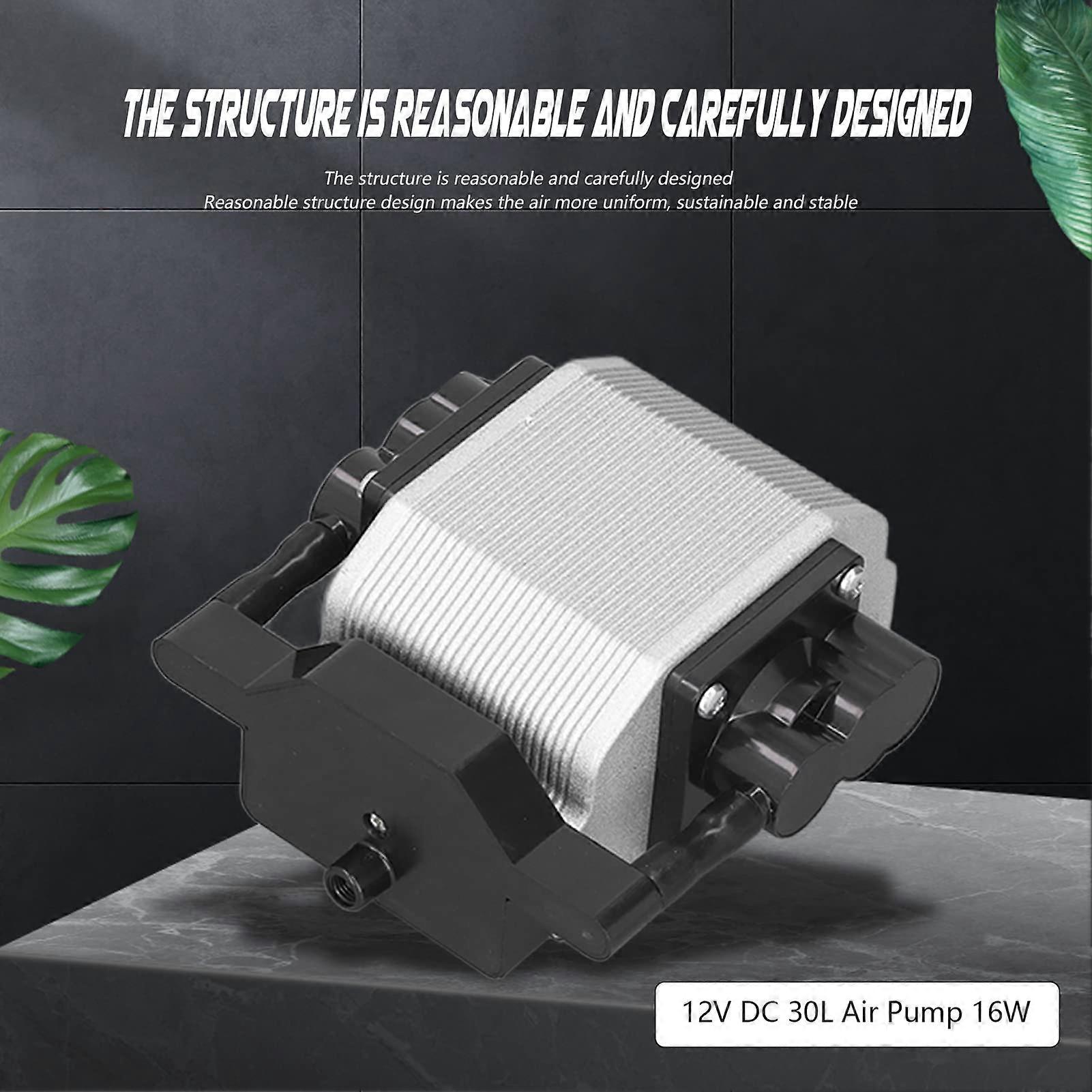 Aquarium Air Pump, DC 12V Quiet Oxygen Aerator Pump for Fish Pond ...