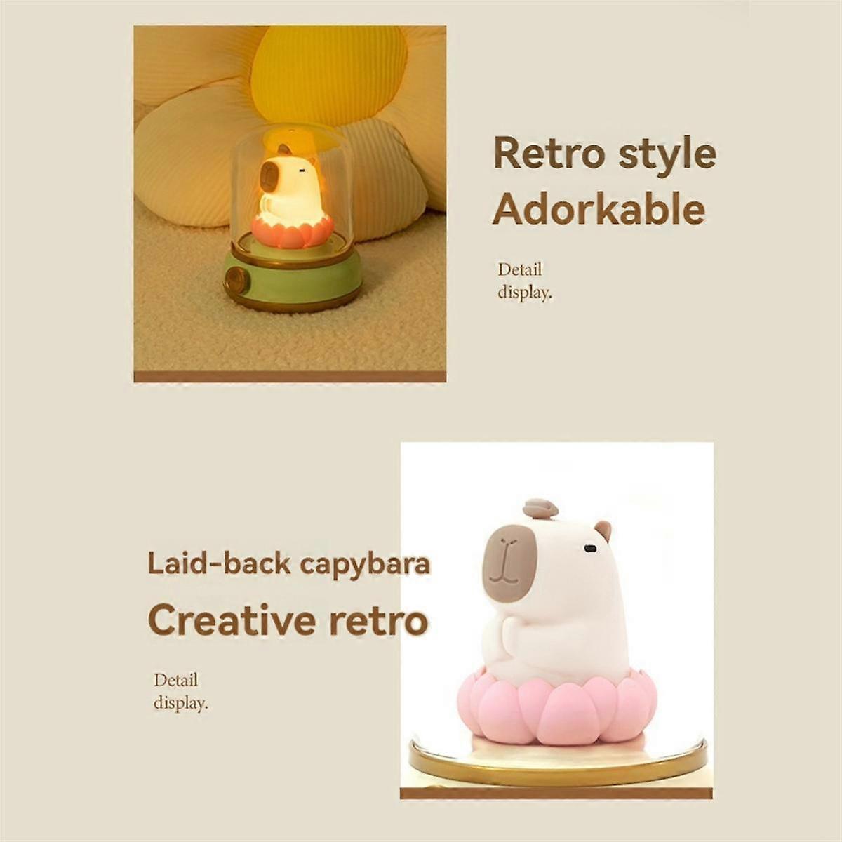 Good Luck Lotus Capybara Lamp Cartoon Capibala Night Light Girl ...