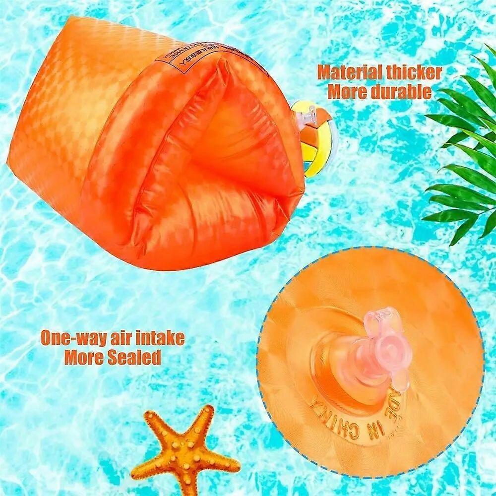 Adult Swimming Inflatable Arm Rings Portable Thickened Fluorescent ...