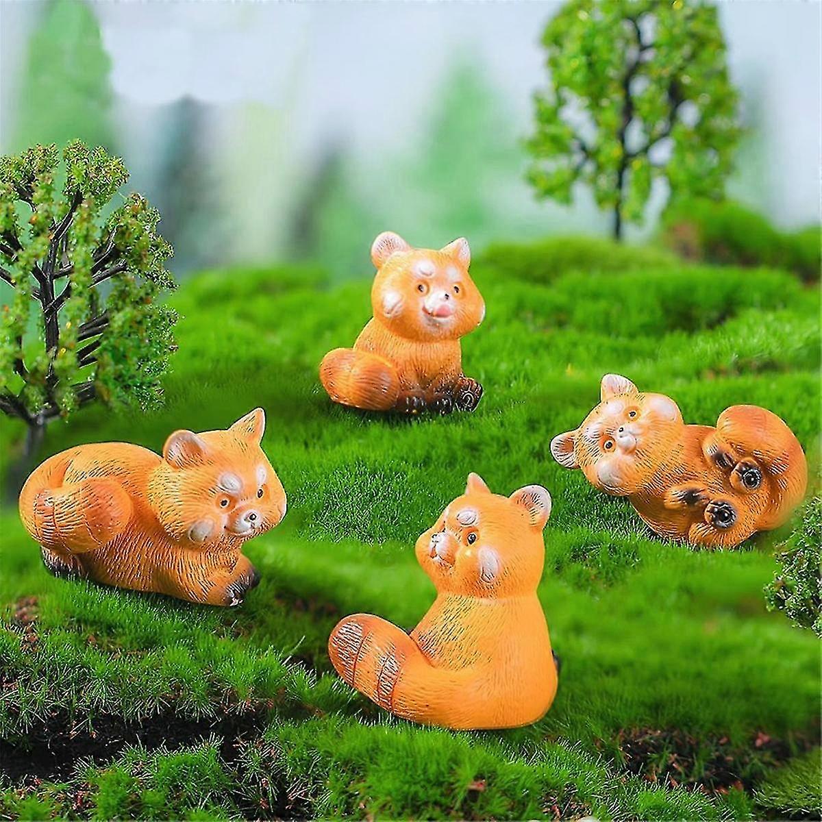 Miniature Small Figurines 1 Inch Cartoon Mini Red Panda Figures Set ...