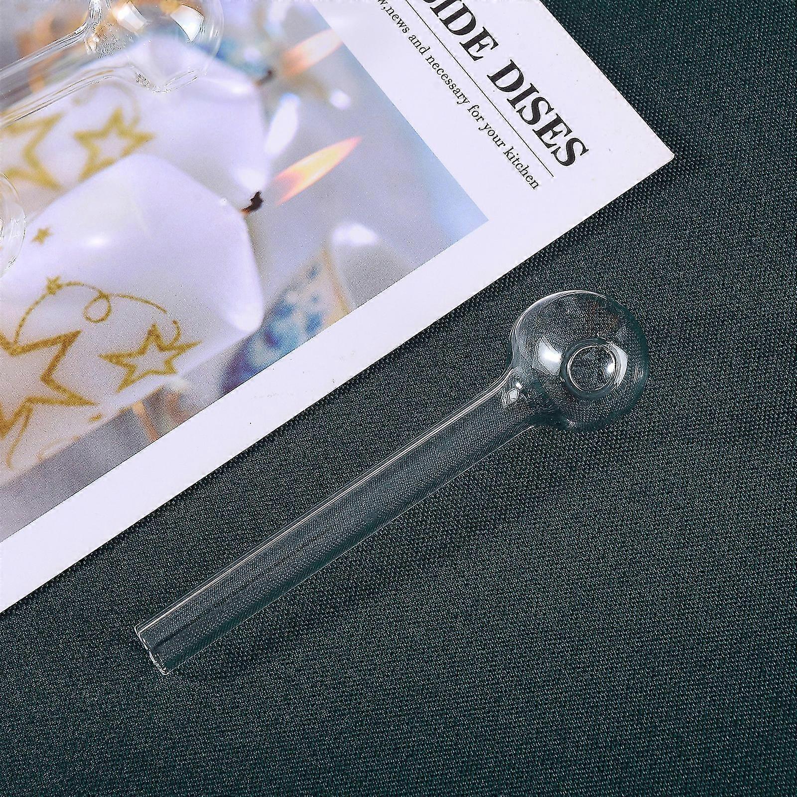 10 Pcs Glass Pyrex Drinking Straws Pack Round Head Design Reusable ...