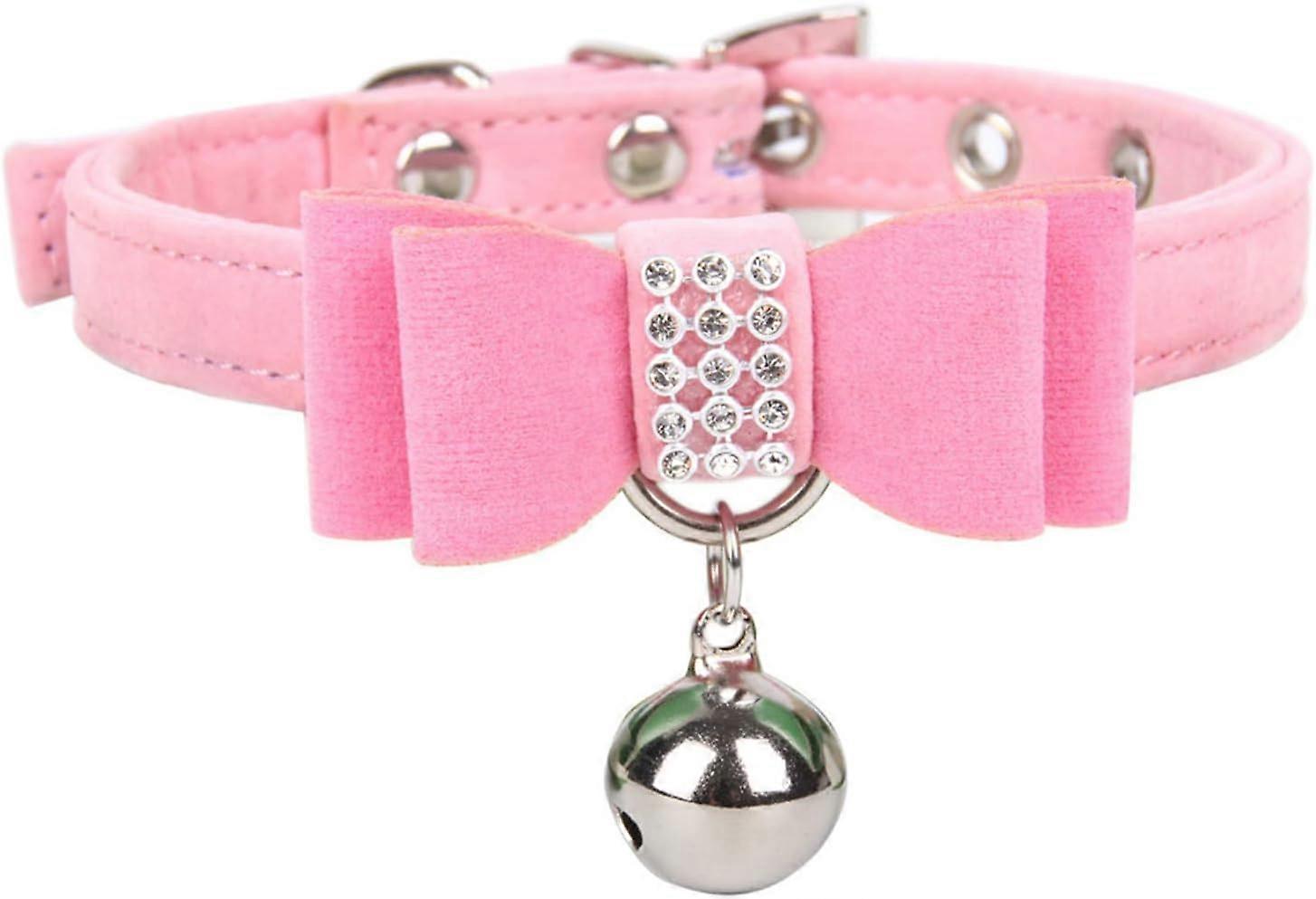 Girl Dog Collars for Medium Dogs Metal Buckle Velvet Elegant Bow Rope ...