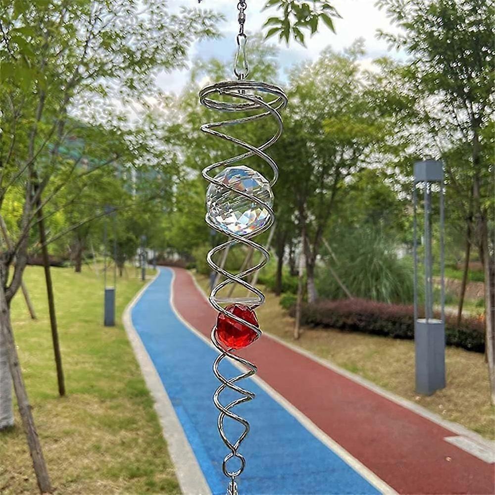 Gazing Ball Spiral Tail Wind Spinner Stabilizer, Hanging Crystals ...