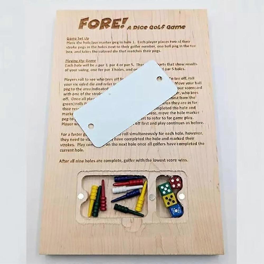 Fore! A Golf Dice Board Game,Wood Tabletop Golf Dice Game for Home ...