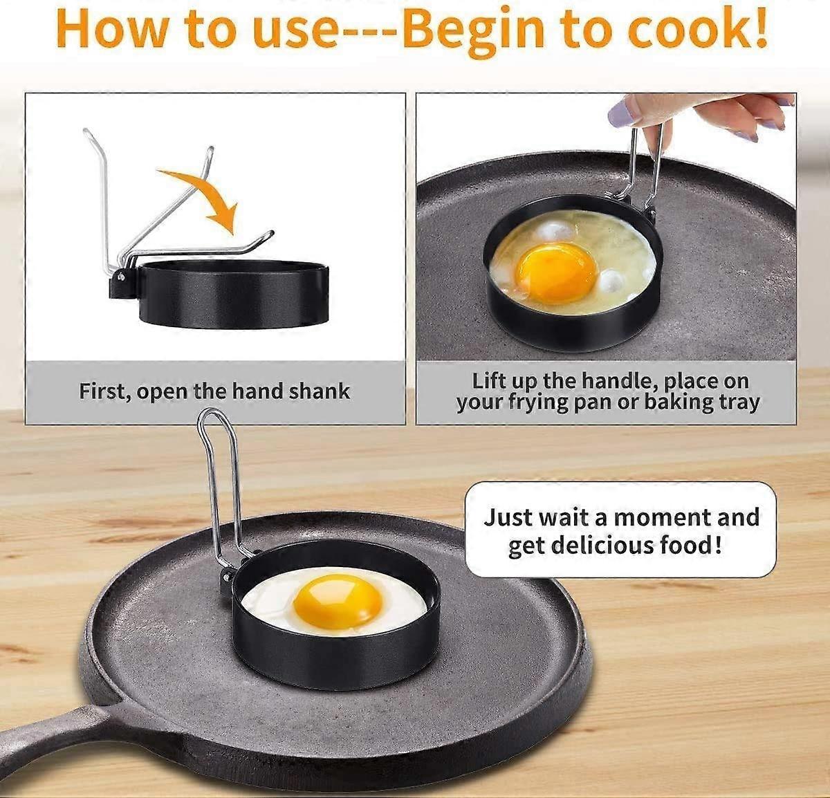 2 Pack Egg Ring, Non Stick Egg Rings,Poached Egg Rings,Egg Frying Rings ...