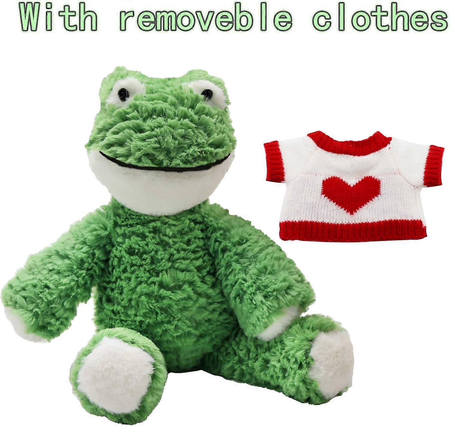 Frog Stuffed Animal, 14 inch Green Frog Plush Toy with Removable ...