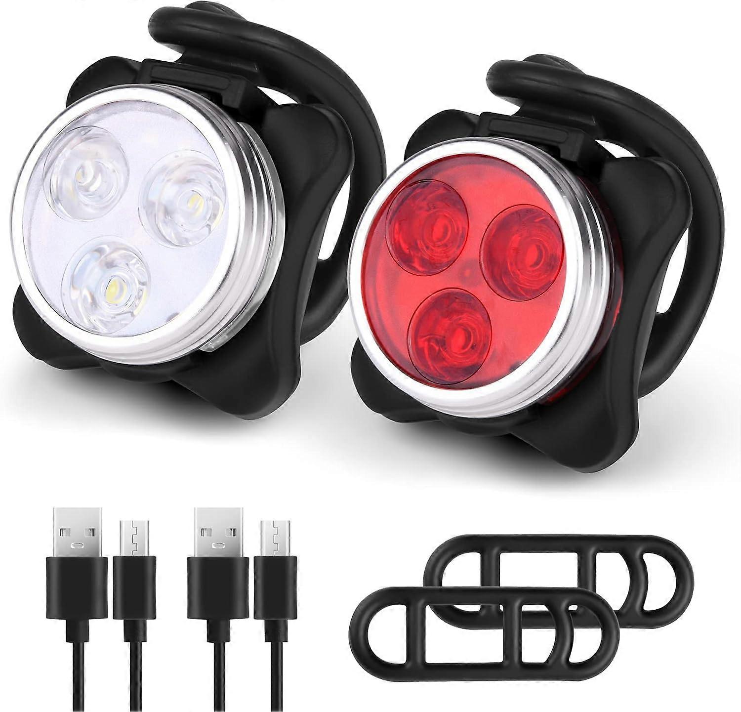 LED Bike Light, Rechargeable Front and Rear Bike Light, Bike Light Kit ...