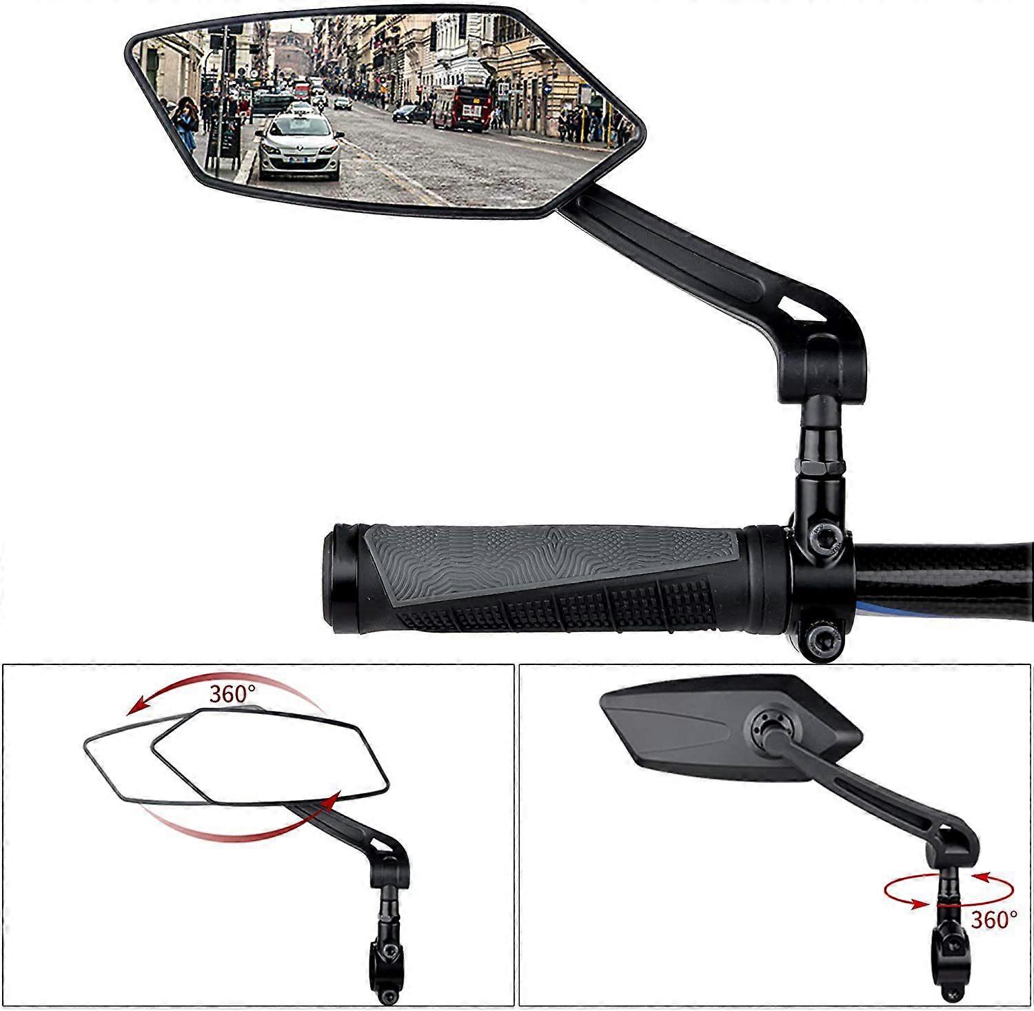 2022 New Bicycle Mirror Explosion-proof Adjustable Large Lens Bike ...